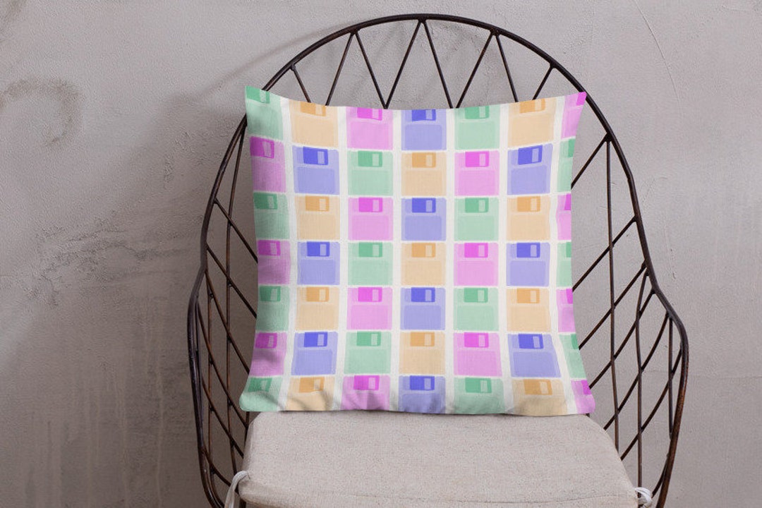 Floppy Disk - Retro - Computer - Colorful - Premium Pillow - Etsy