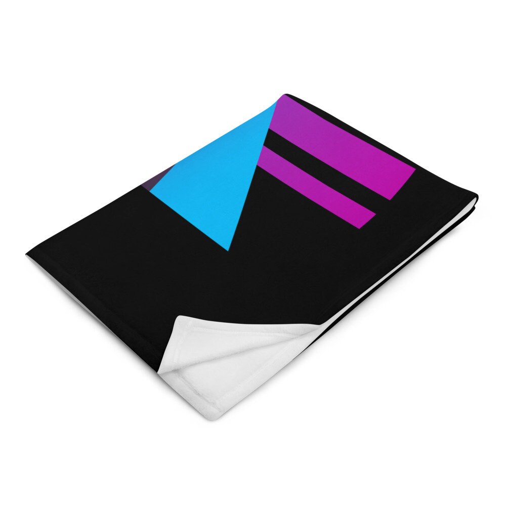 80s Pyramid Retro Design Throw Blanket - Etsy