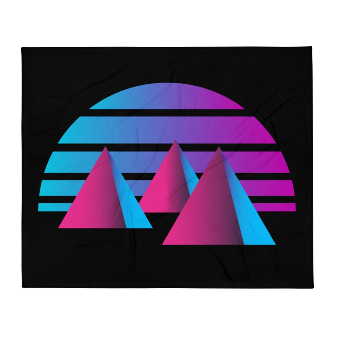 80s Pyramid Retro Design Throw Blanket - Etsy