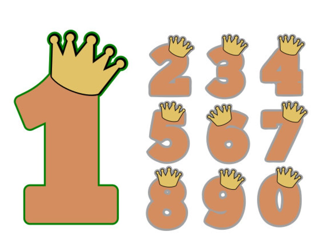SVG Numbers With Crown SVG Cut Files. 1-10 - Etsy Australia