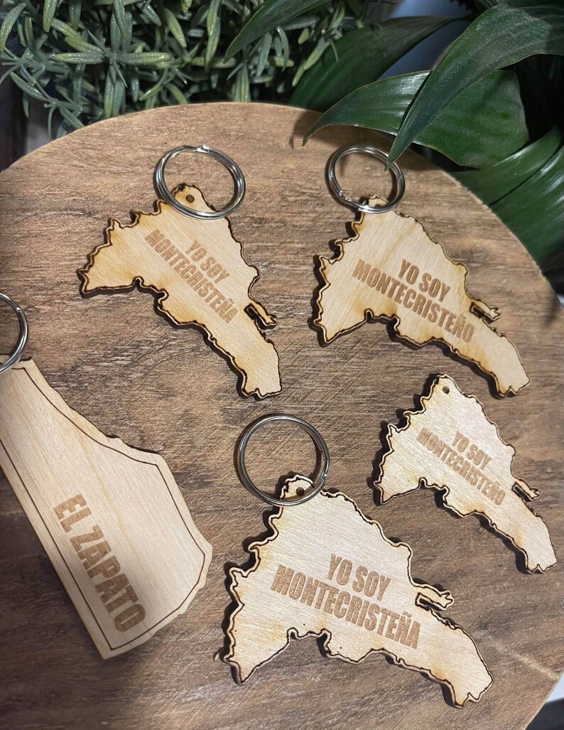 Montecristi Dominican Republic Keychain, Wood Keychain, Custom Keychain ...