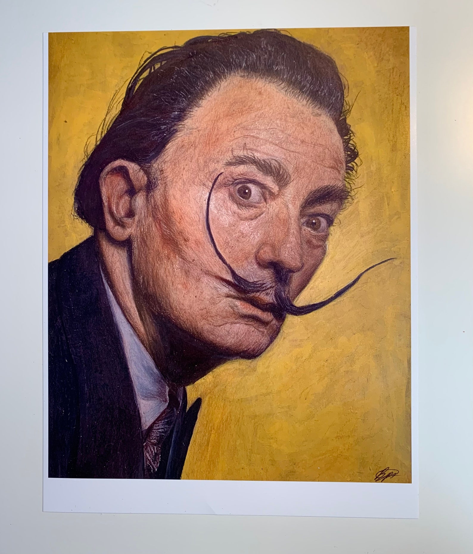 Salvador Dali Print, Realism Colored Pencil Drawing Print, Wall Art ...