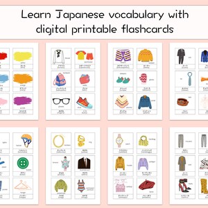 Clothes and Colors in Japanese 78 Digital Flashcards Hiragana, Katakana ...