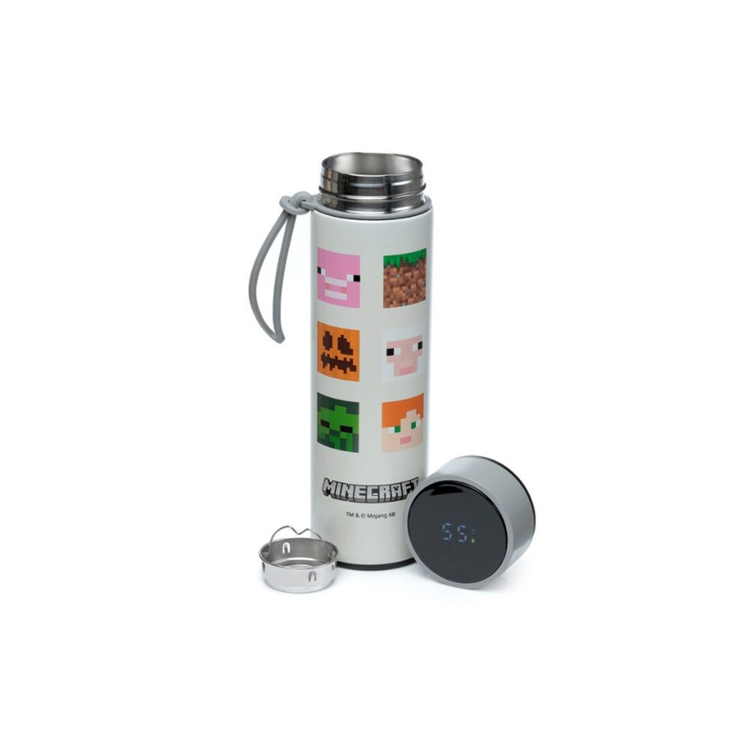 Minecraft Drinks Bottle With Digital Thermometer Hot & Cold Insulated ...