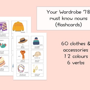 Clothes and Colors in Japanese 78 Digital Flashcards Hiragana, Katakana ...