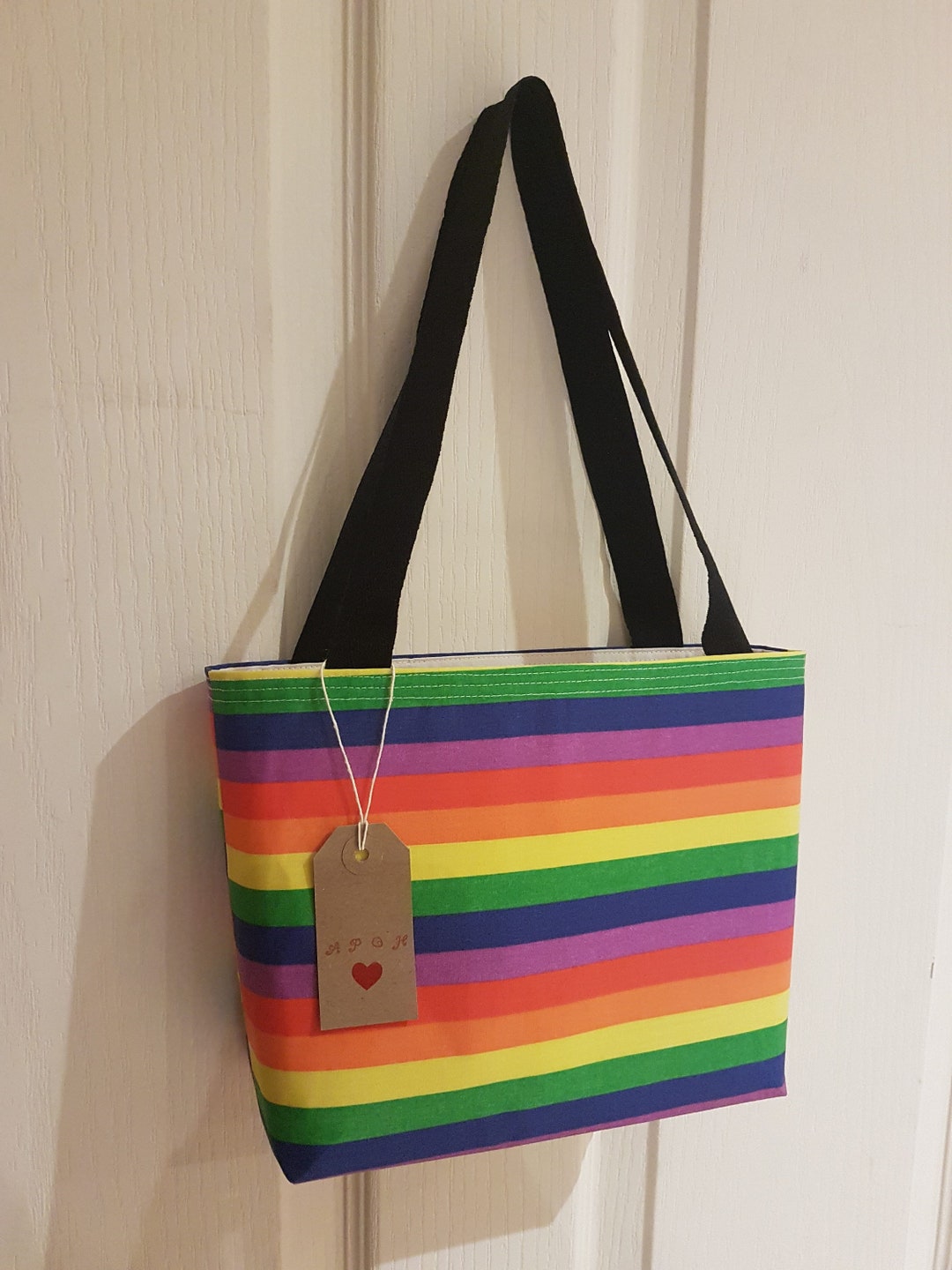 Pride/rainbow Small Tote Bag, Shopping Bag, Reusable Handmade Mini Tote ...