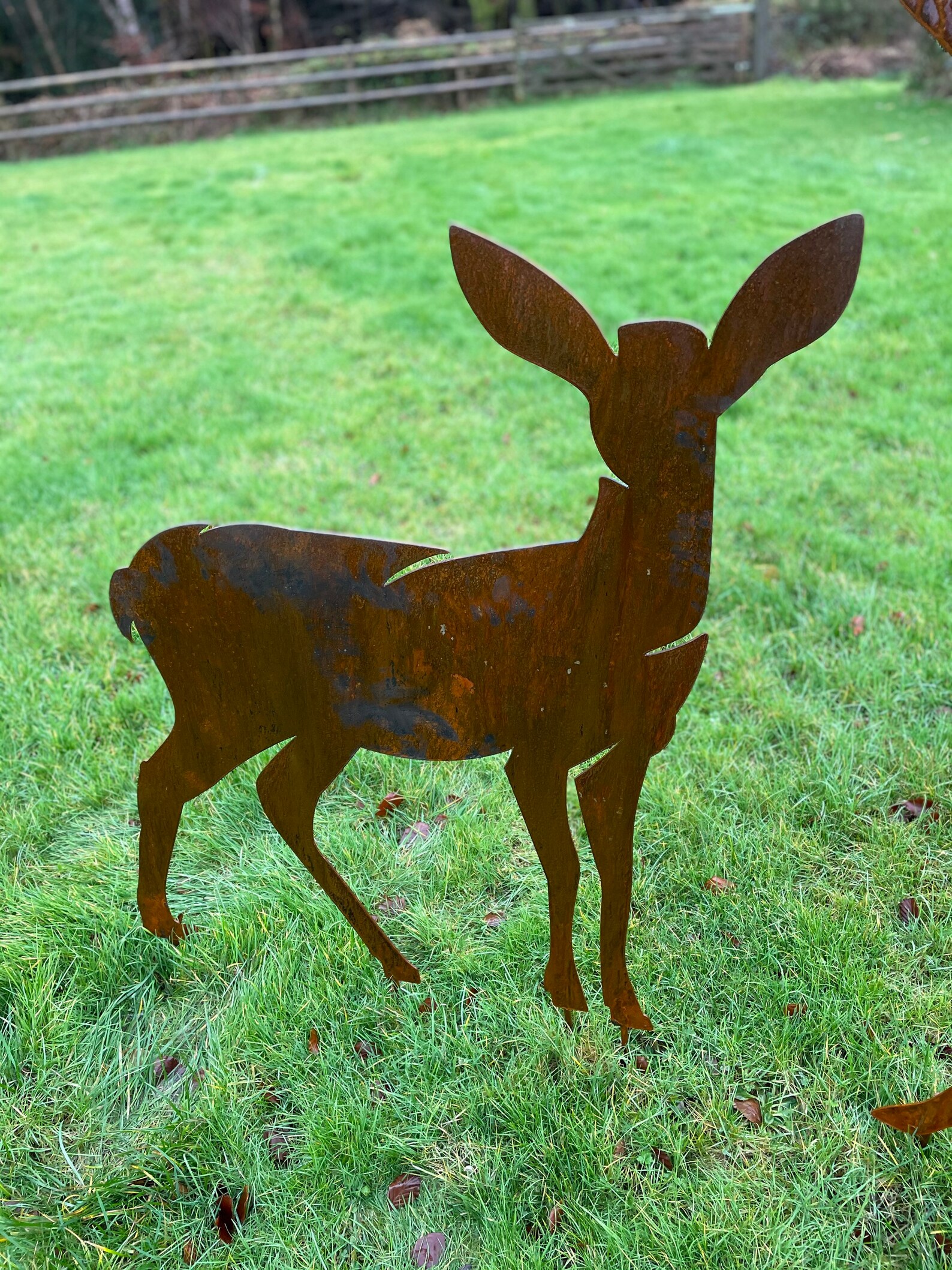 Rustic Metal Garden Stag and Doe , Garden Sculpture - Etsy UK