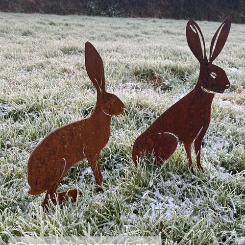 Garden Rustic Hares - Etsy UK