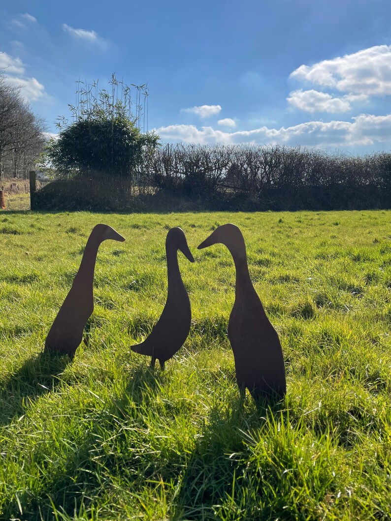 Rustic Garden Runner Ducks, Ducks , Metal Art , Garden Art, Garden ...