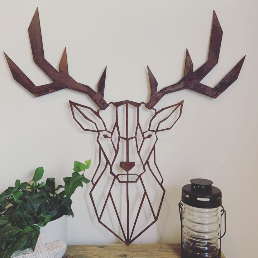 Stag Head , Wallart , Metal Stag Head - Etsy UK