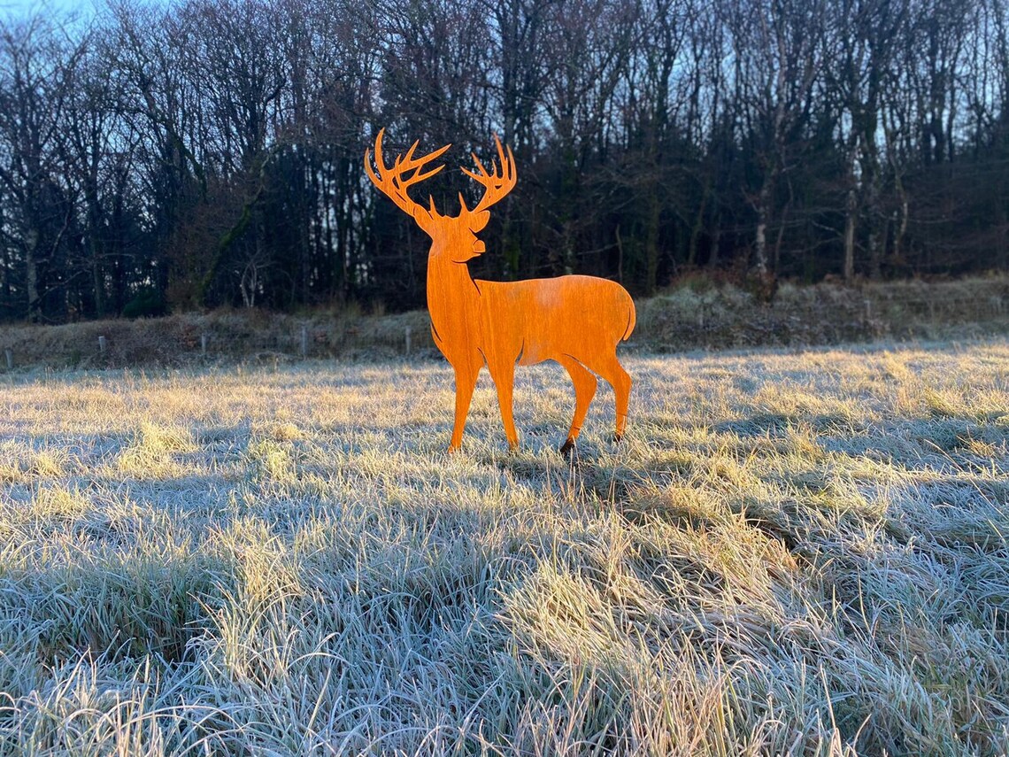Garden Stag Rusty beautiful large metal stag. Deer | Etsy