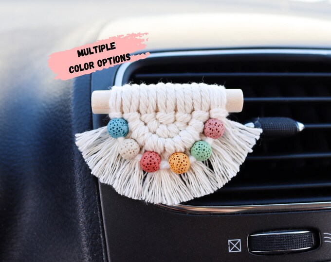 Rattan Car Diffuser Macrame Car Diffuser Boho Diffuser Car Charm Car ...