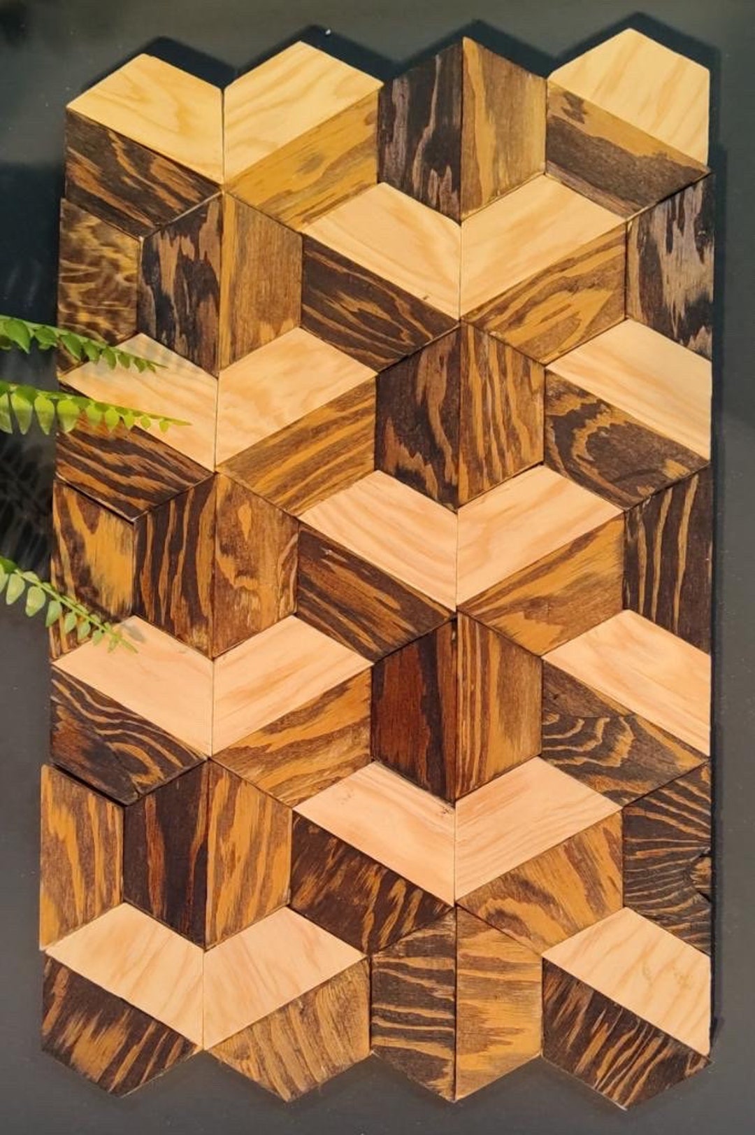 60pc Trapezoid Wood Cutouts, DIY, Optical Illusion Art, 3D Art Project ...