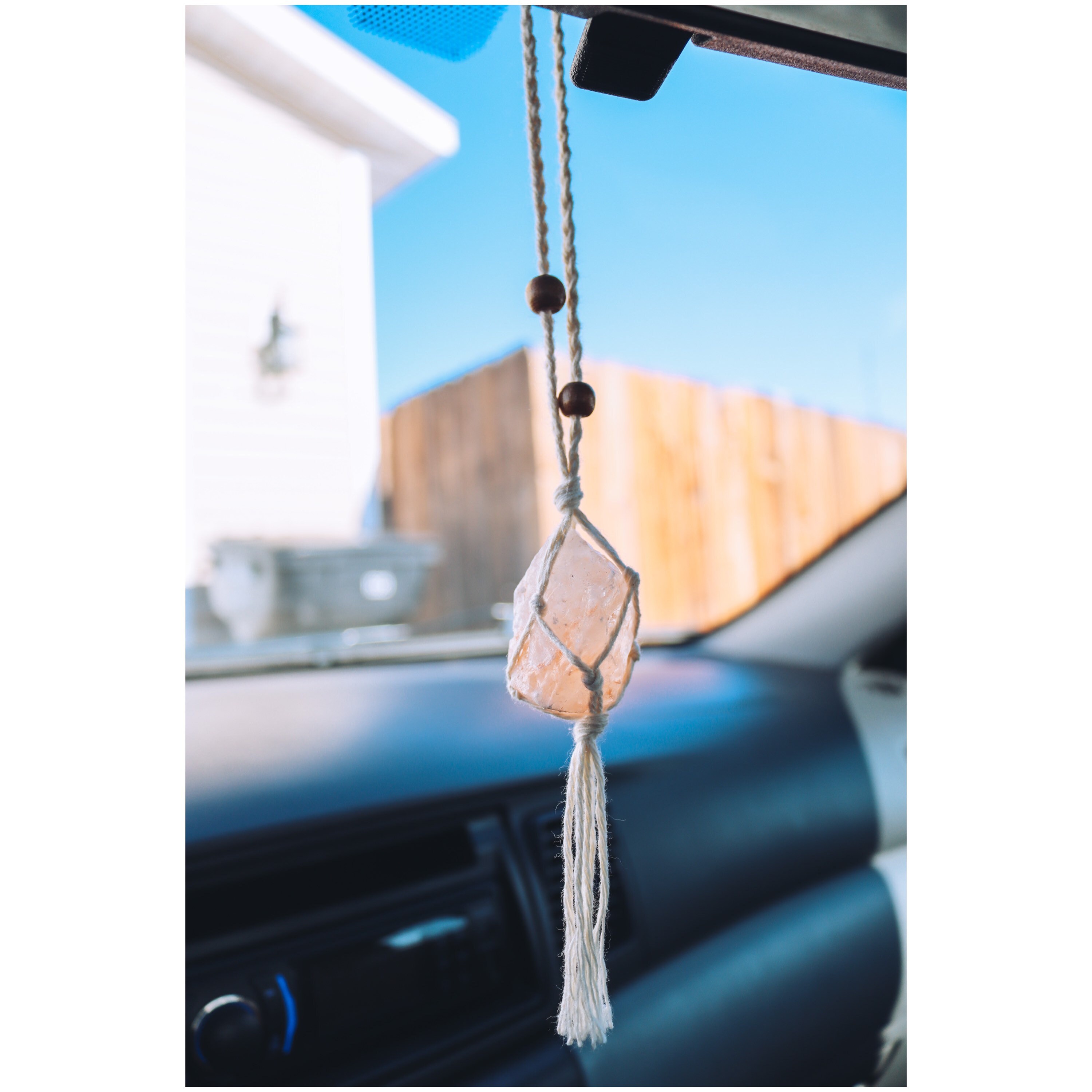 Himalayan Salt Crystal Car Charm Mirror Decor Mirror - Etsy