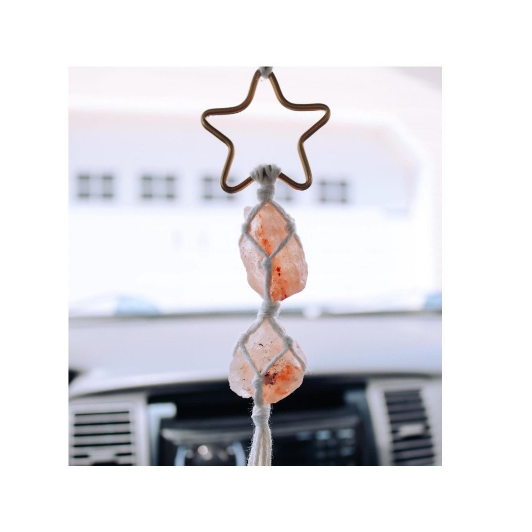 Himalayan Salt Crystal, Car Charm, Mirror Decor, Mirror Ornament, Car ...