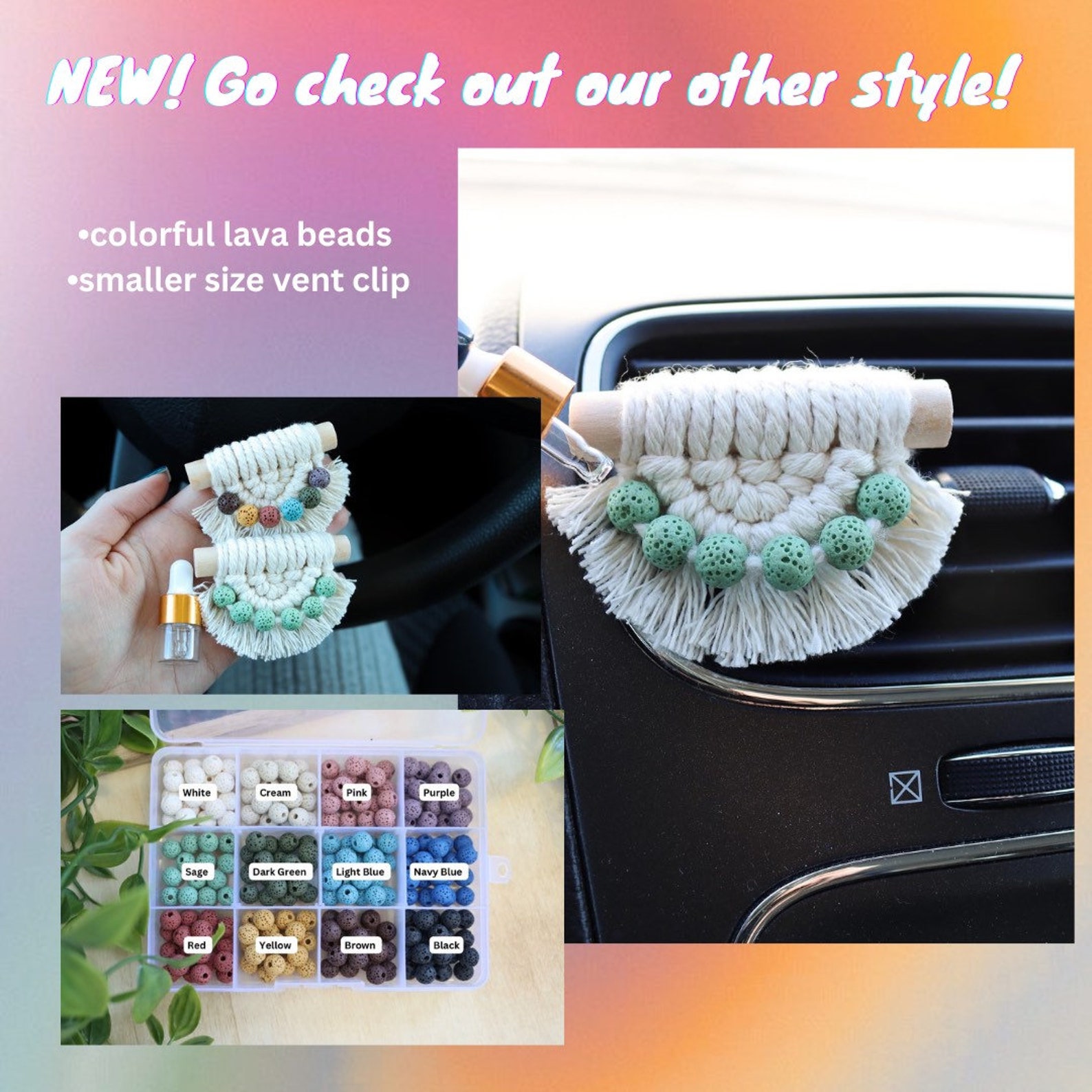 Macrame Diffuser Vent Clip Diffuser Car Decor Essential - Etsy