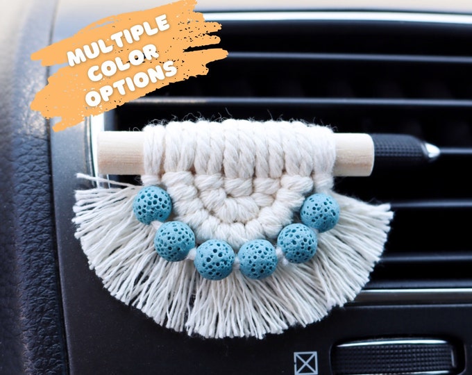 Macrame Diffuser Vent Clip, Diffuser, Car Decor, Essential Oils, Boho ...