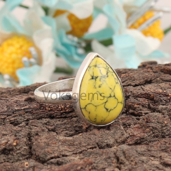 Yellow Turquoise Ring - Etsy