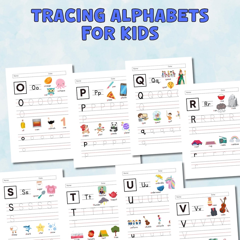 ABC Tracing Fun – Printable Alphabet Handwriting Practice for Kids (A-Z ...