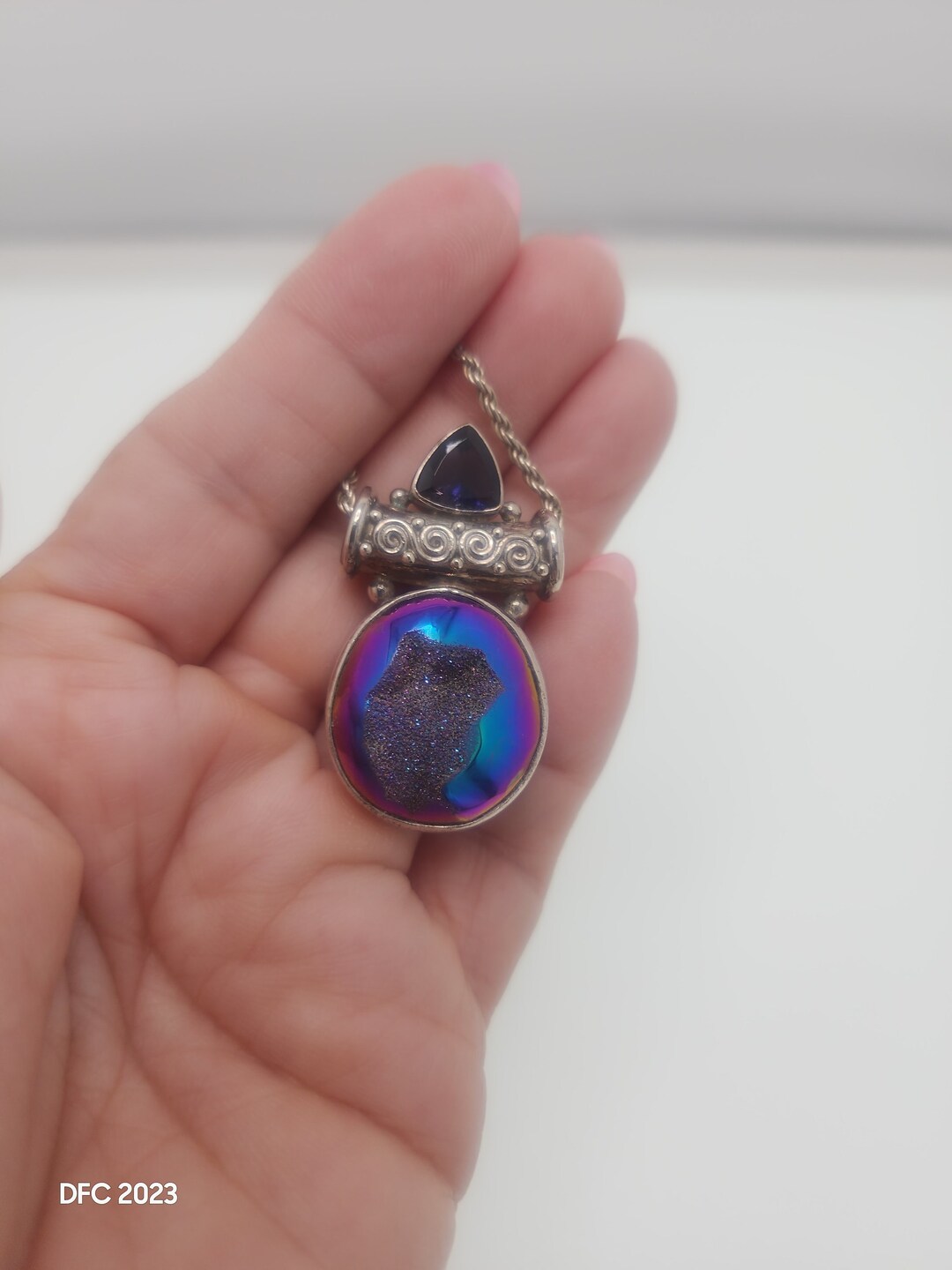 Offerings Titanium Drusy Pendant - Etsy