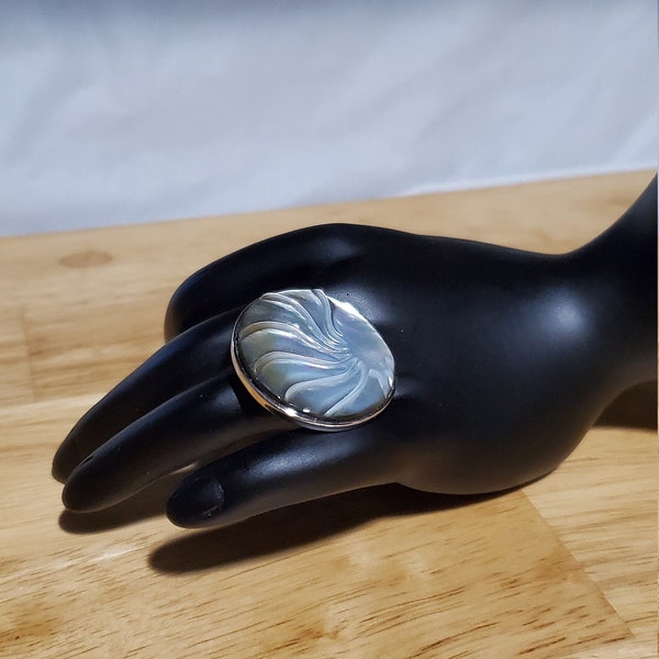 Carved Shell Ring - Etsy