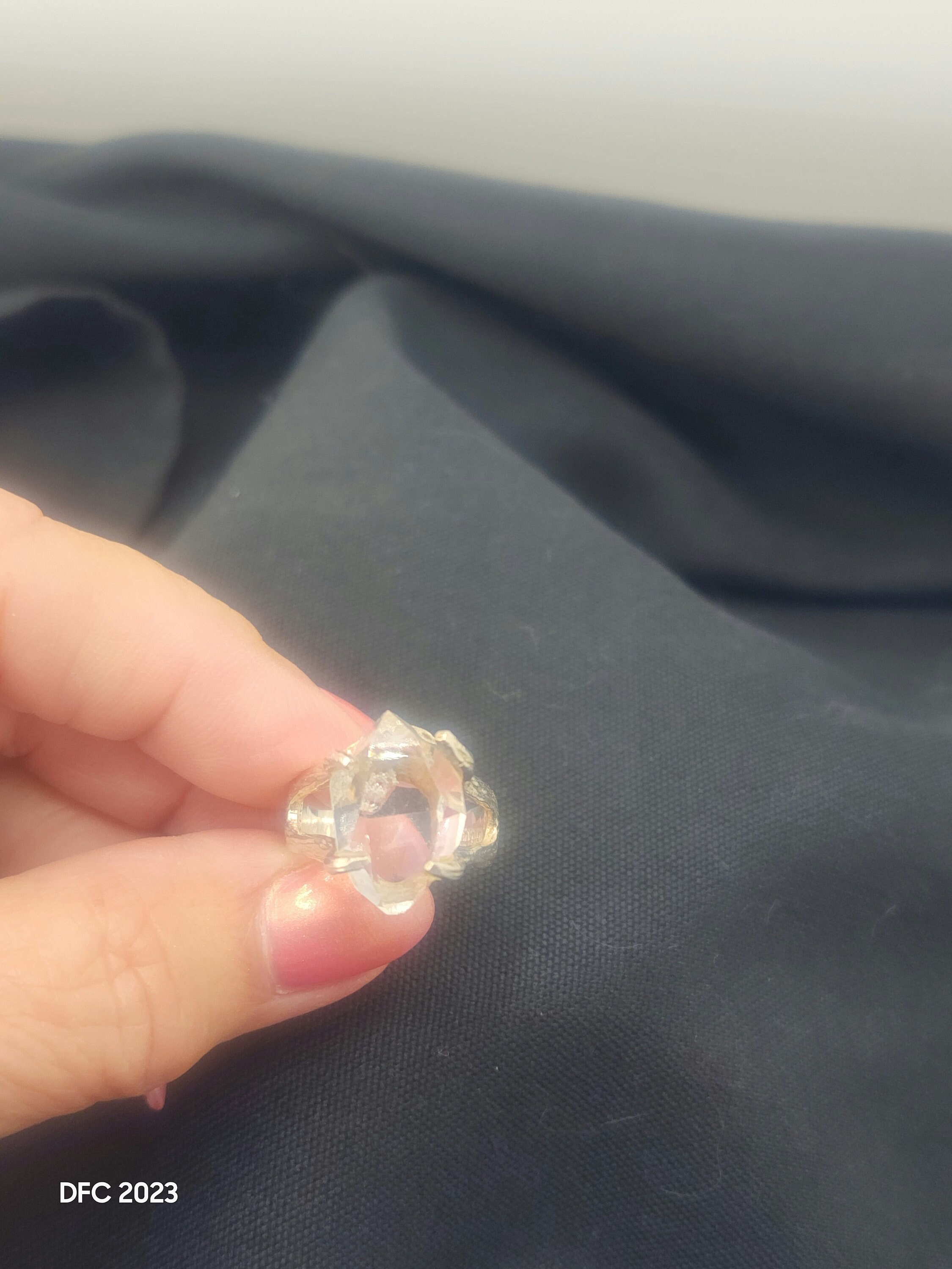 Herkimer Diamond (raw Quartz Double Point) Ring Sz 6.5 - Etsy