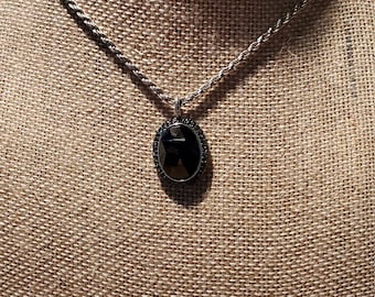 Black Spinel Pendant | Etsy