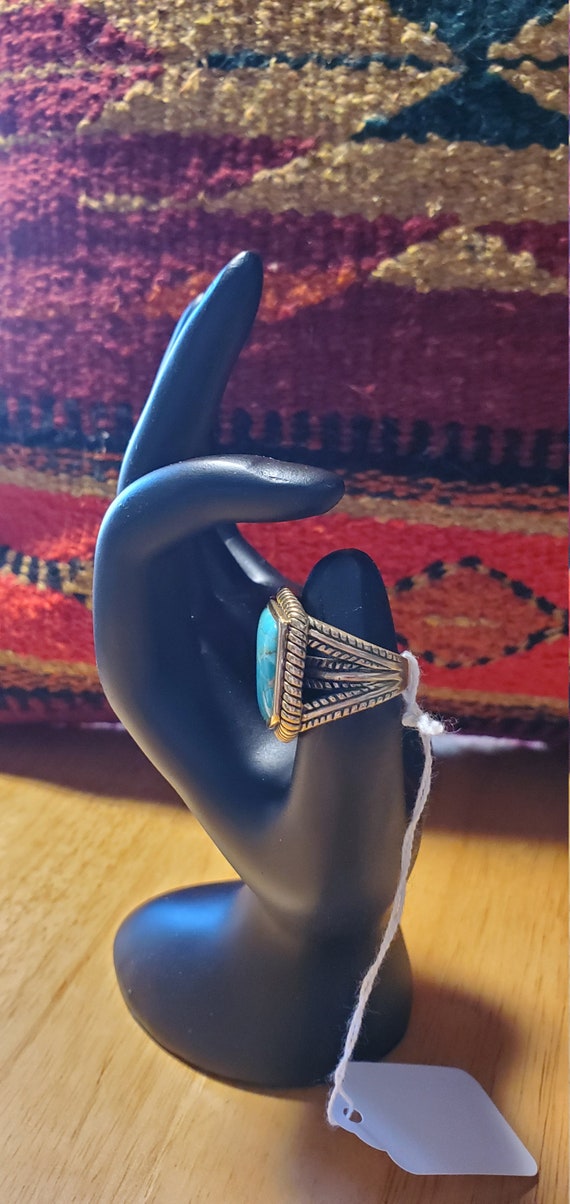 Studio Barse turquoise and bronze ring - Gem