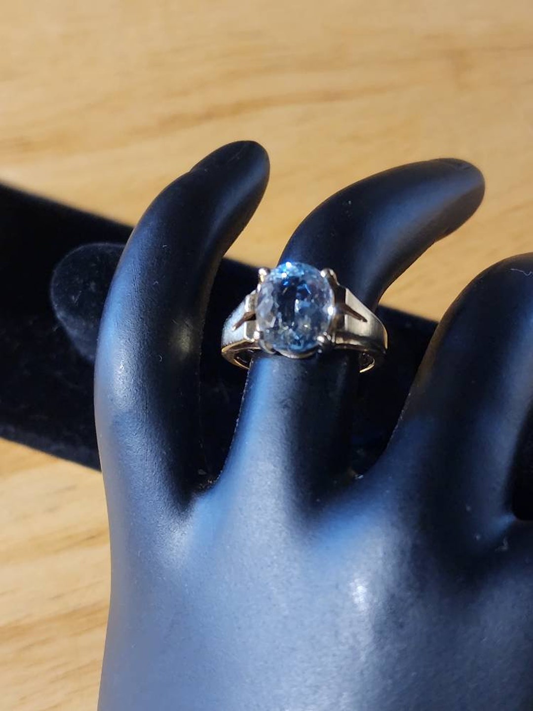 Aquamarine Solitaire 10k Ring - Etsy