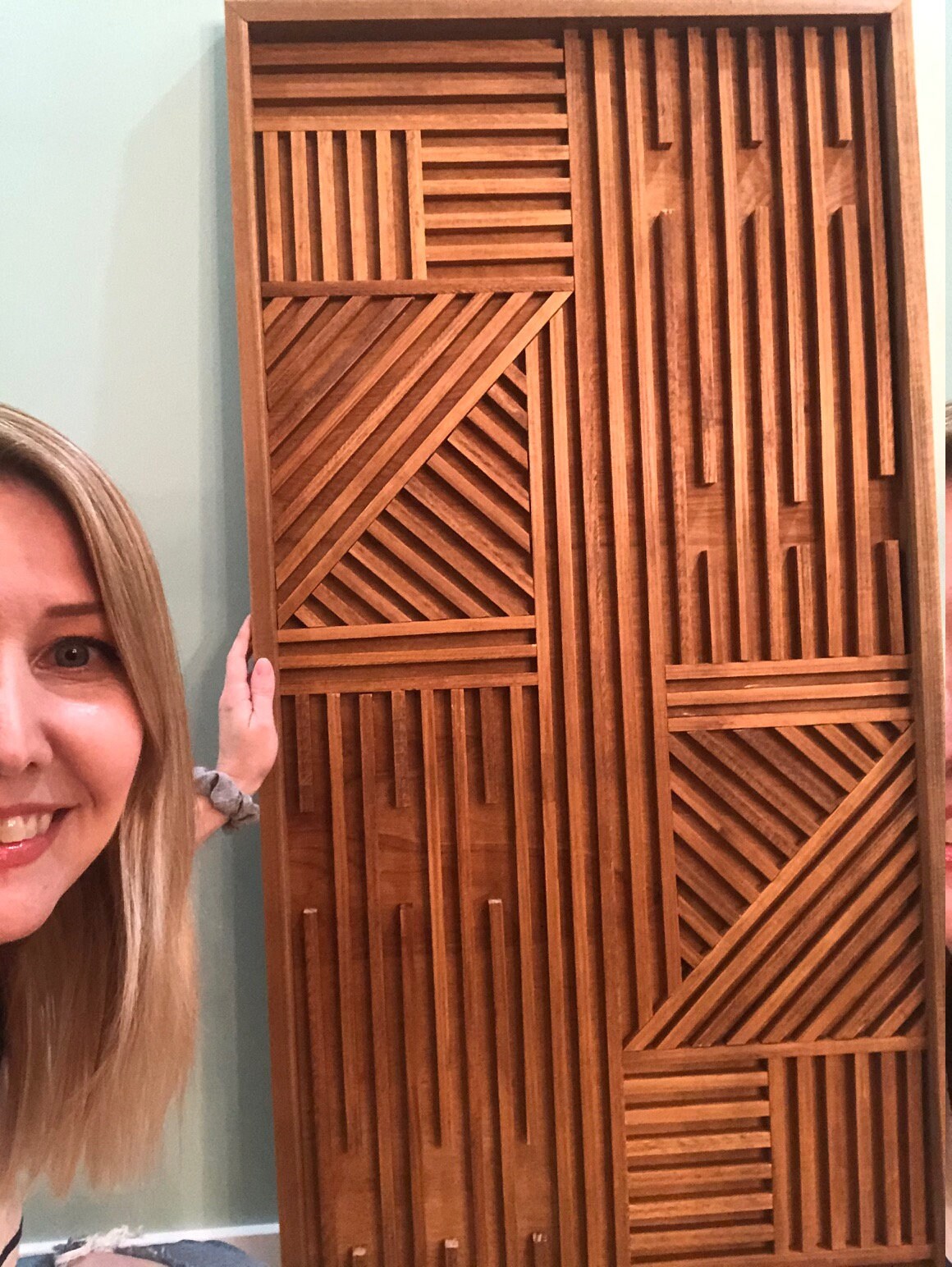 Large Geometric Wood Wall Art, Geometric Wood Art, Wood Wall Art ...