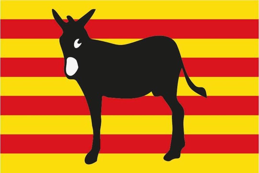 Catalan Flag Donkey Sticker - Etsy