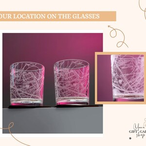 Urban City Map Glasses, Custom City Map Rocks Glass, Step Father Gift ...