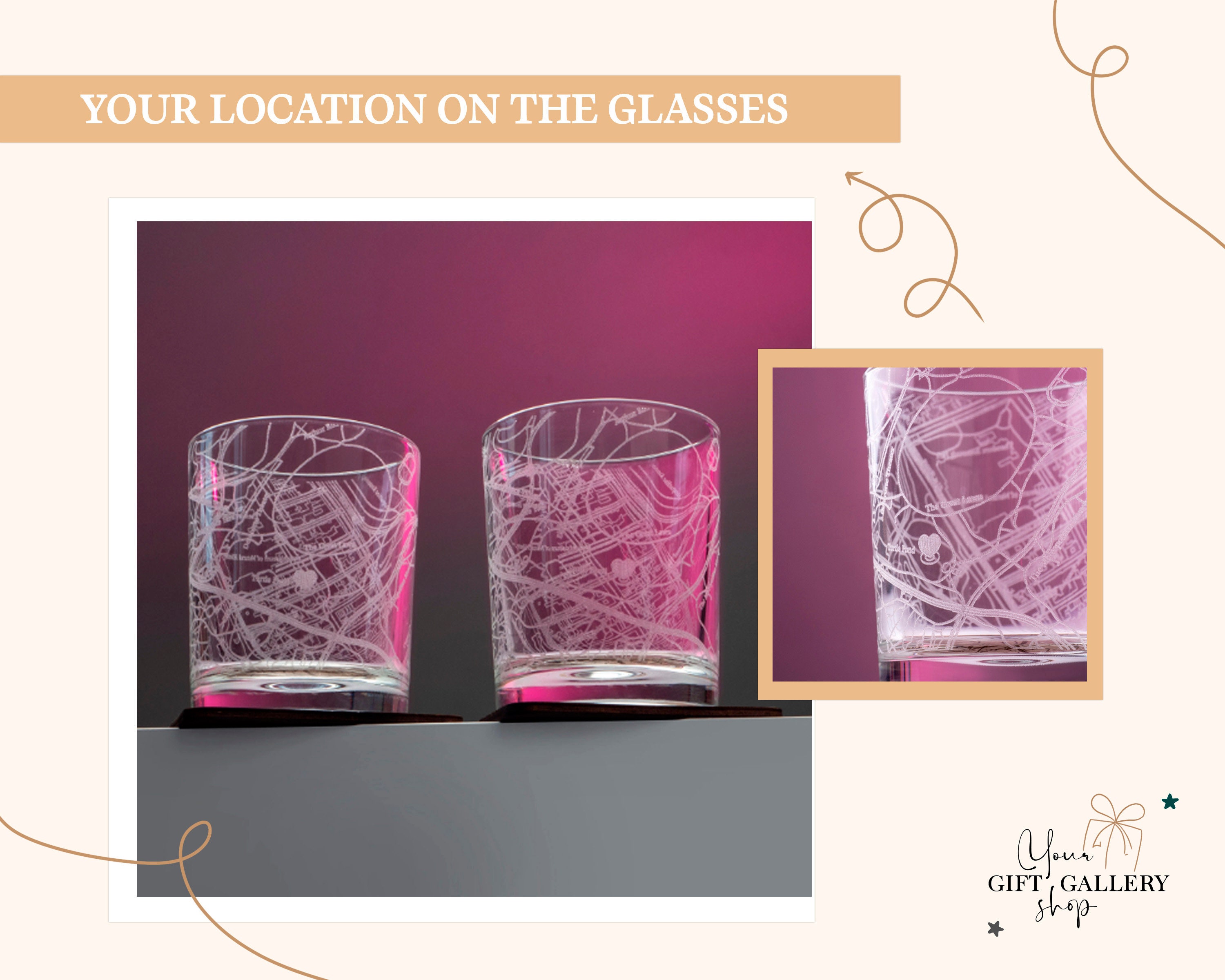 City Map Engraved Whiskey Map Glass City Glasses - Etsy