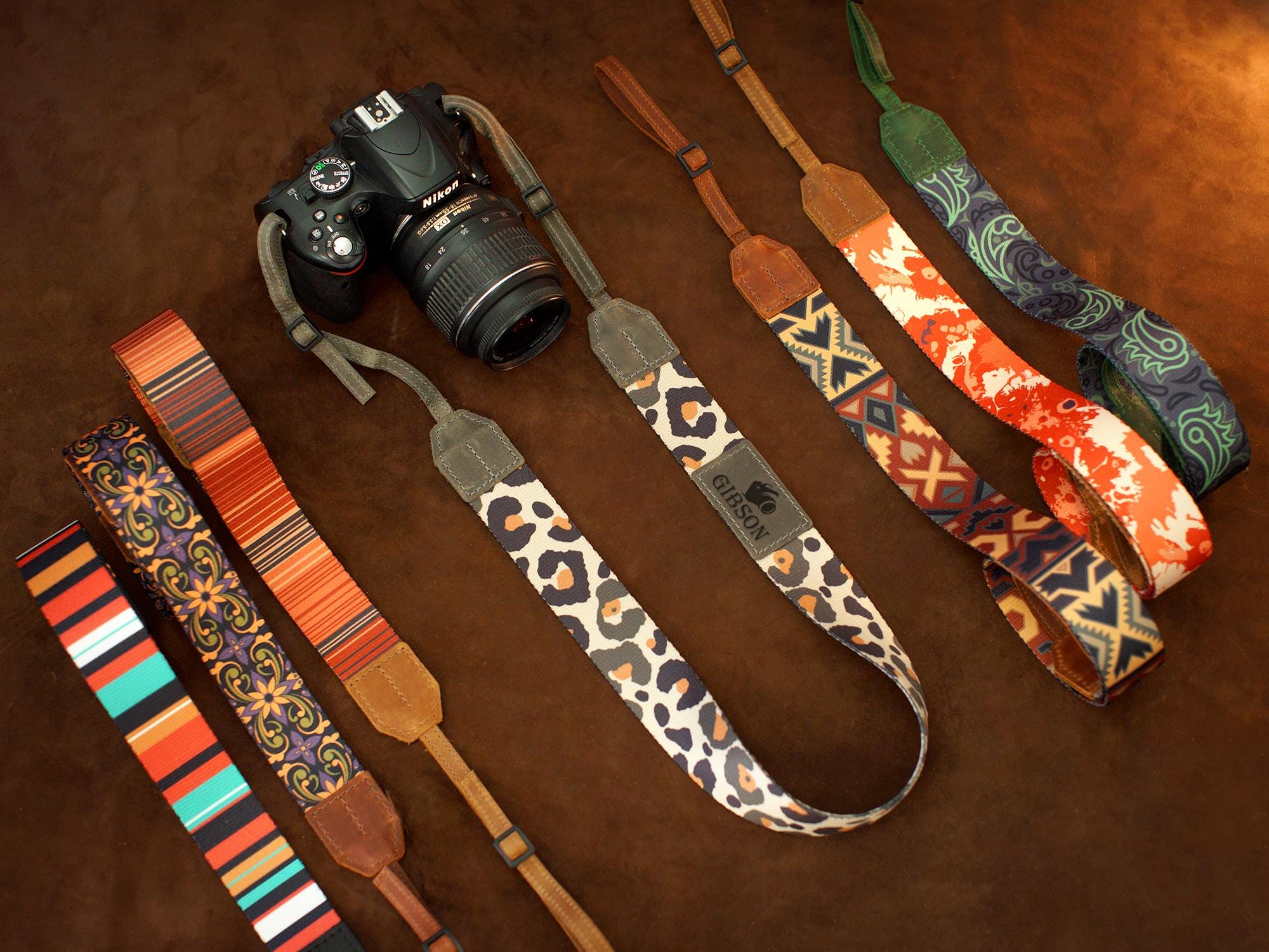 Striped Camera Strap Personalized, Adjustable Camera Shoulder Strap ...