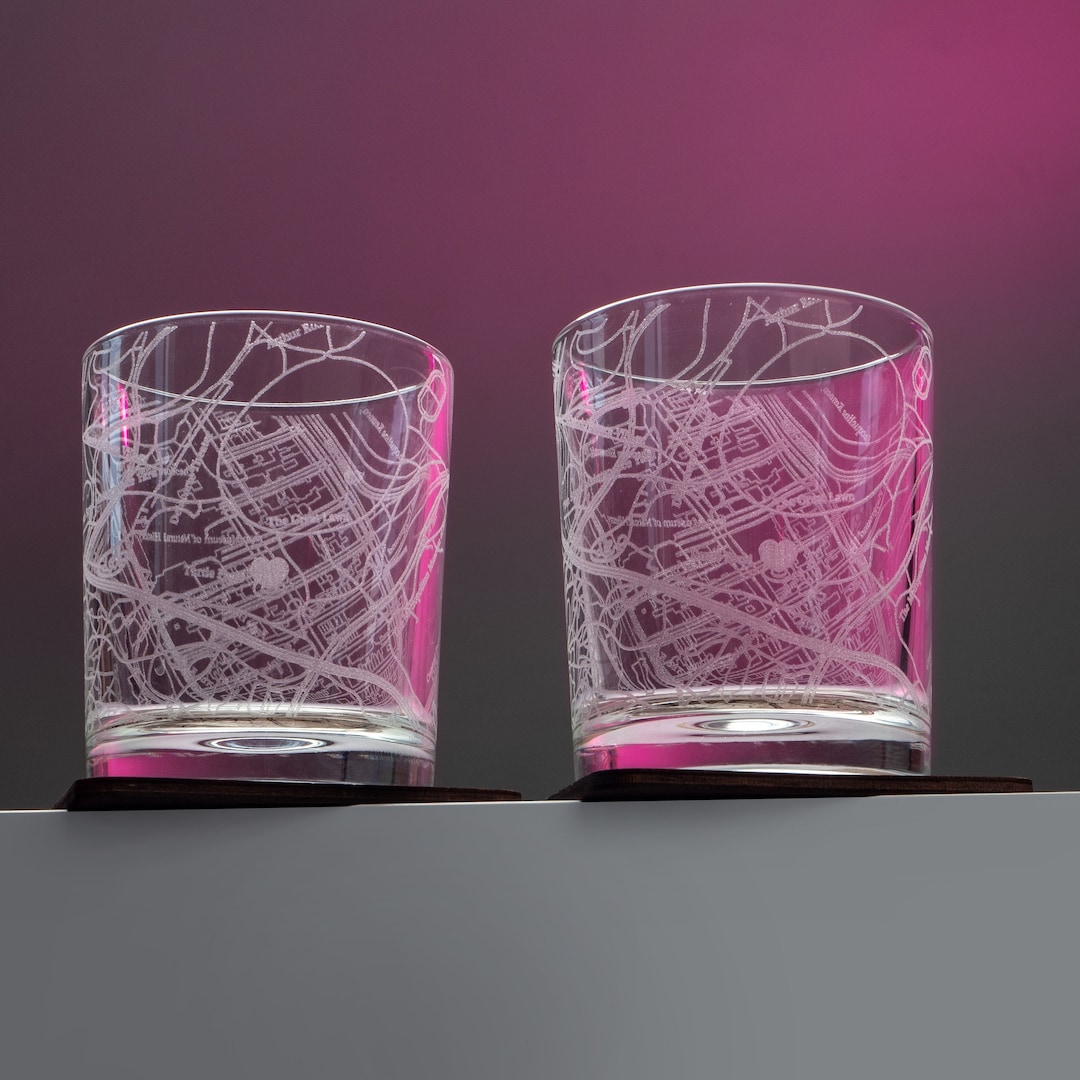 Urban City Map Glasses, Custom City Map Rocks Glass, Step Father Gift ...