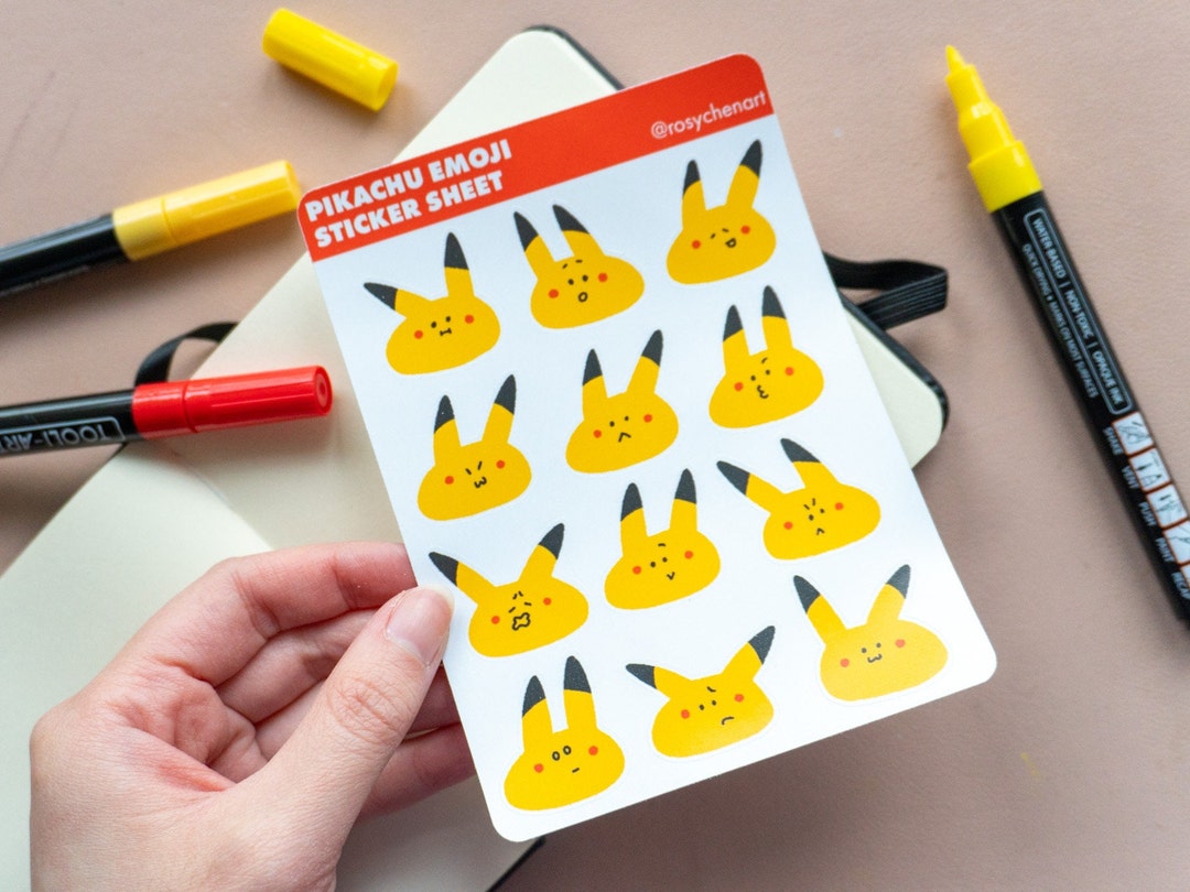 Pikachu Sticker Set, Cute Sticker, Pokemon Sticker, Sticker Sheet ...