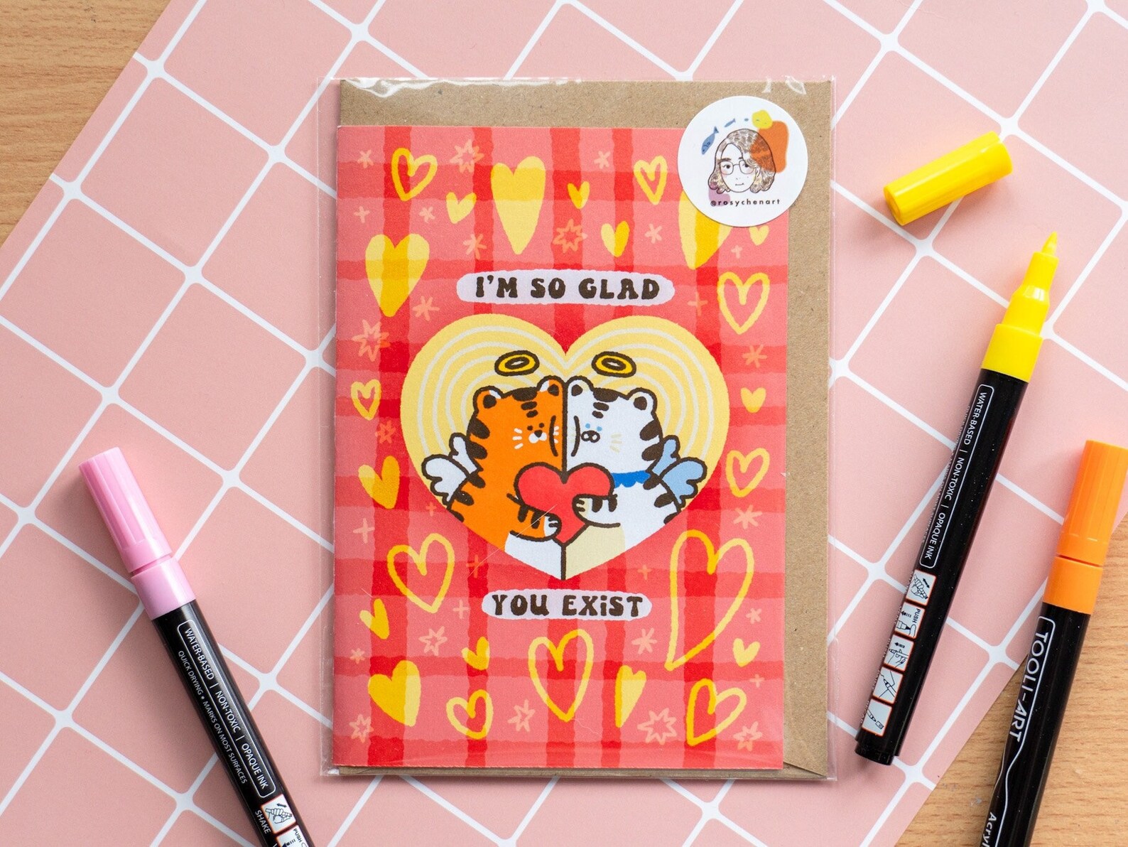 Chunky Tiger Couple Greeting Card, Kawaii Tiger, Anniversary ...