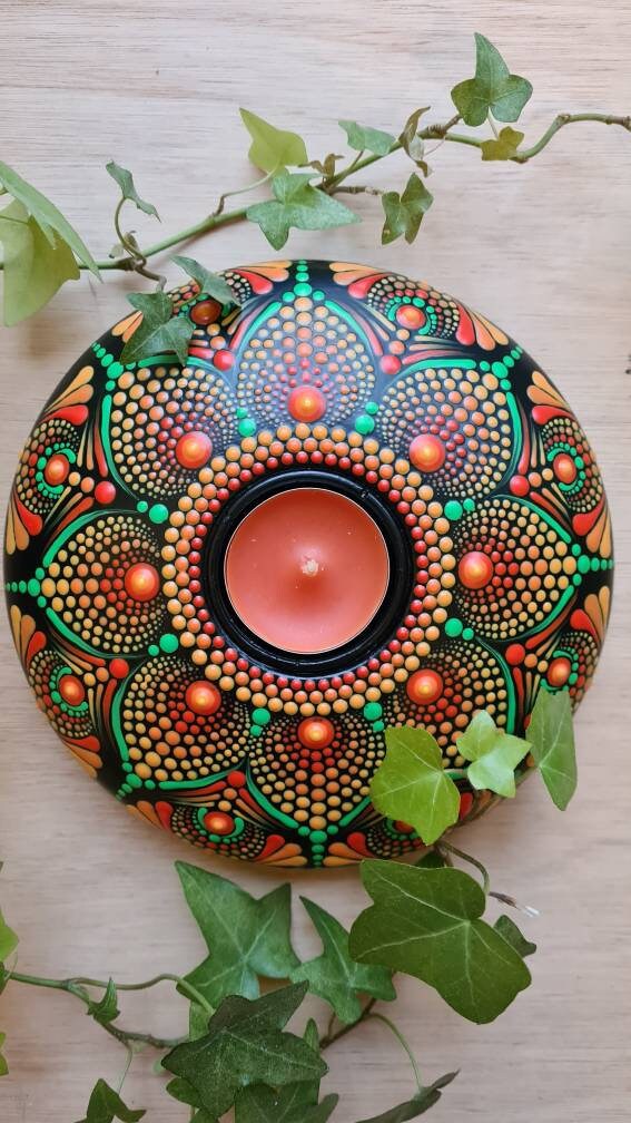Handmade and Hand Painted XL Tealight Candle Holder - Etsy