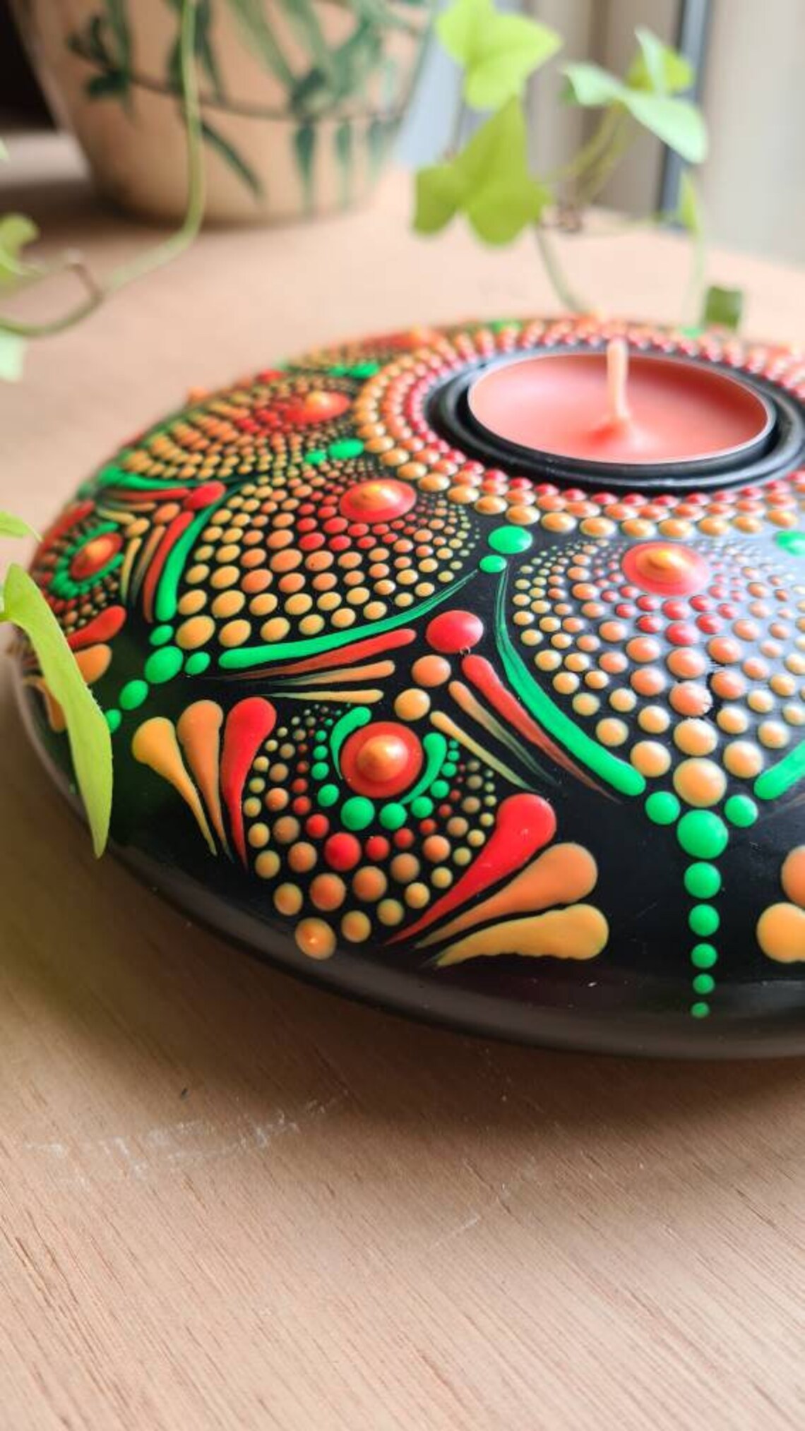 Handmade and Hand Painted XL Tealight Candle Holder - Etsy