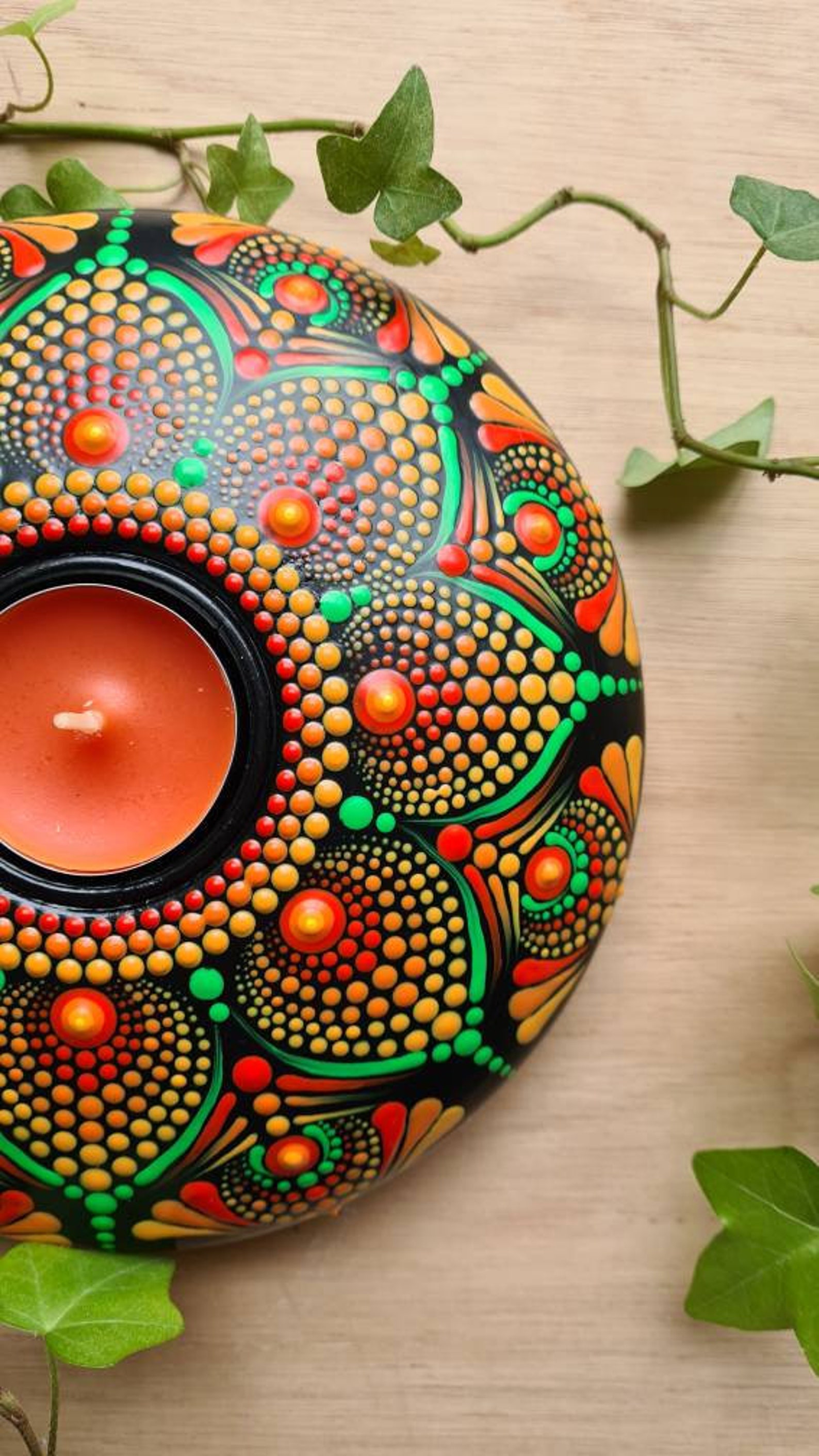 Handmade and Hand Painted XL Tealight Candle Holder - Etsy