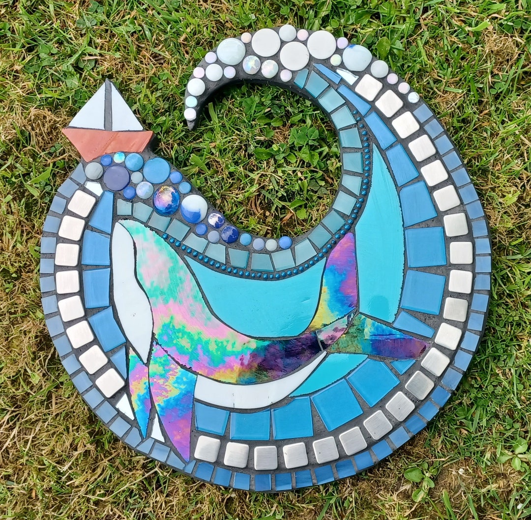 Just Below the Surface. Whale and Waves Mosaic for Indoor or Outdoor ...