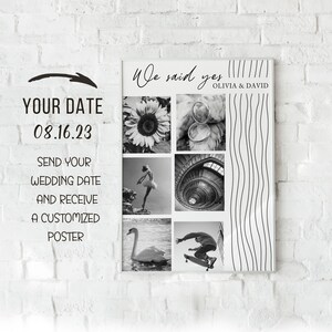 Digital Wedding Date Sign, Personalized Wedding Gift for Couples ...