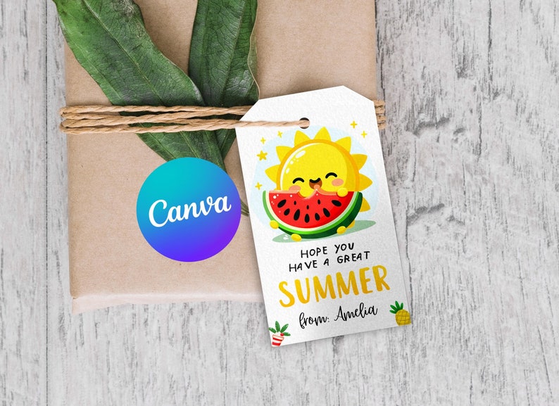 Summer Sun Gift Tag, Have a Great Summer Gift Tag, Sunshine Thank You ...