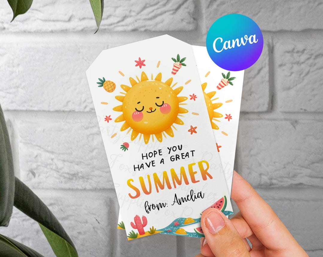 Have a Great Summer Gift Tag, Friends Gift Tags, Summer Sun Gift Tag ...