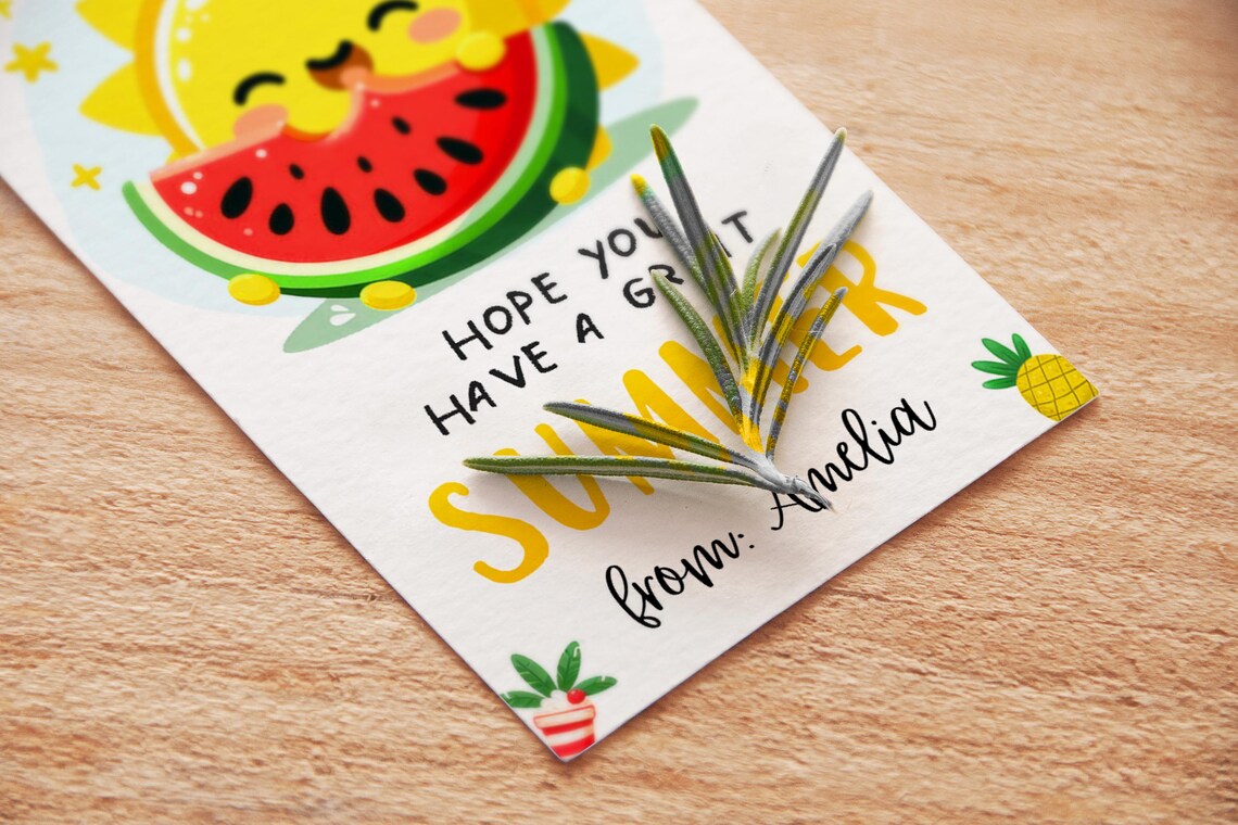 Summer Sun Gift Tag, Have a Great Summer Gift Tag, Sunshine Thank You ...
