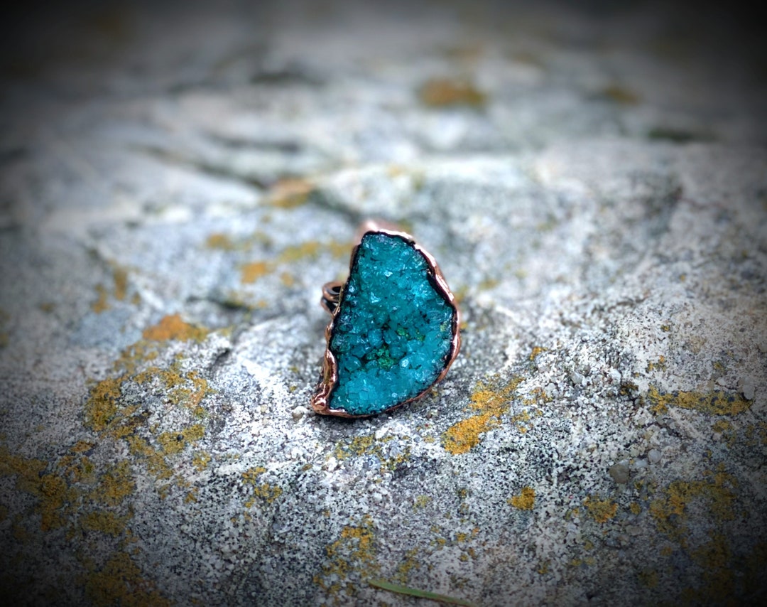 Handmade Gemstone Ring Raw Quartz Ring Copper Adjustable - Etsy