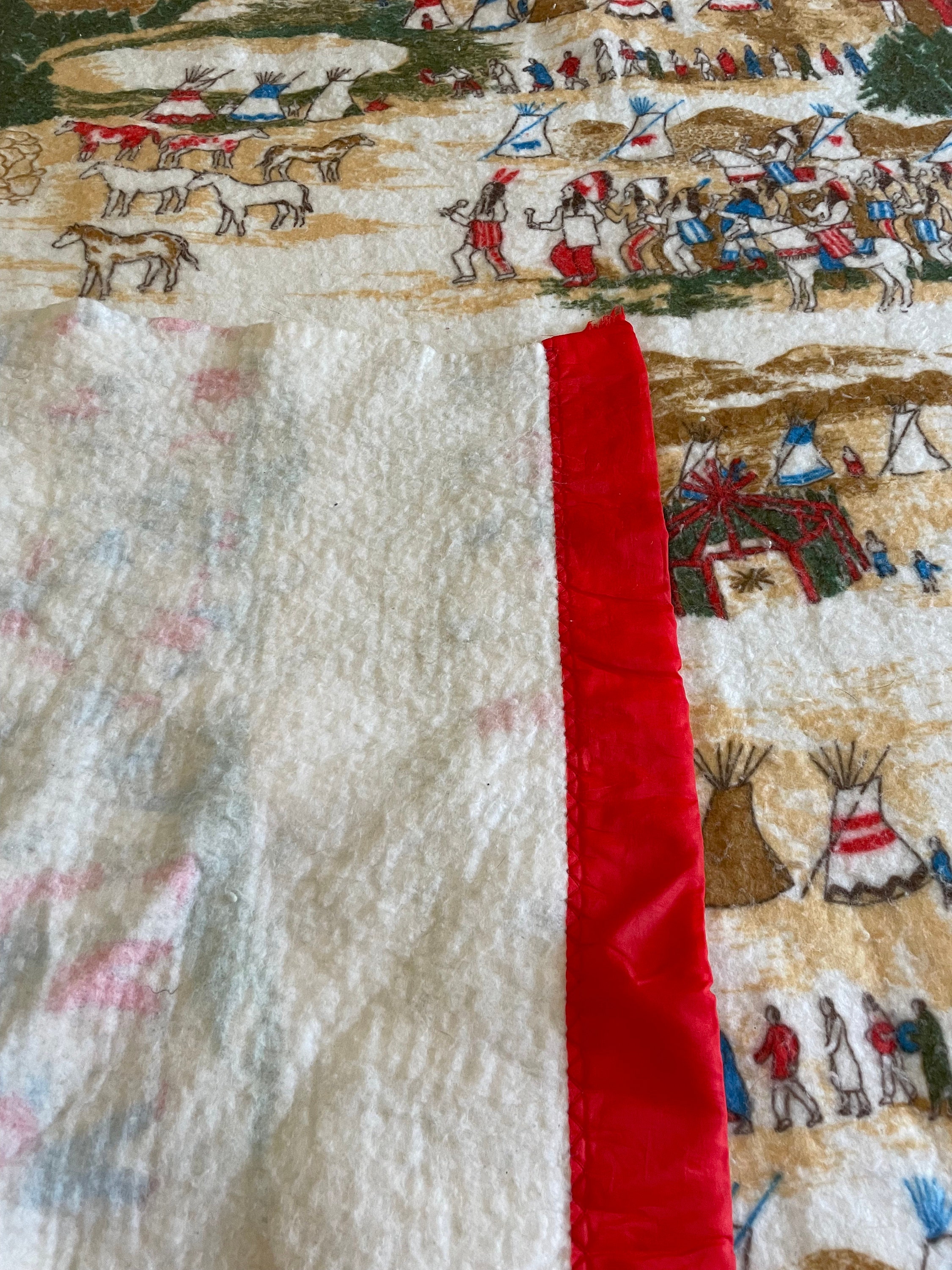 Mid Century Native American Indian Village Kids Blanket- 88" X 71" - Etsy