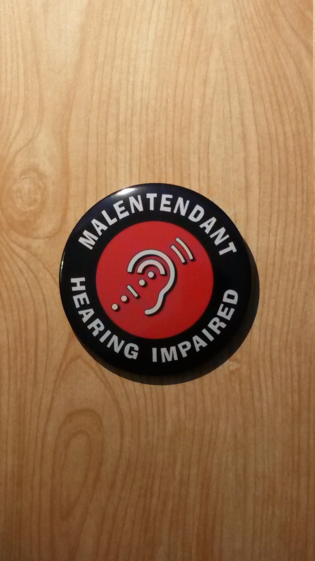 Malentendant Bouton épingle, Hearing Impaired Pin, French English ...