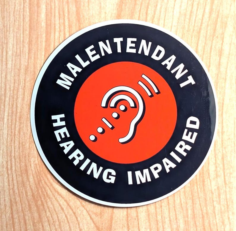 Malentendant Autocollant En Vinyle, Hearing Impaired Decal, French ...