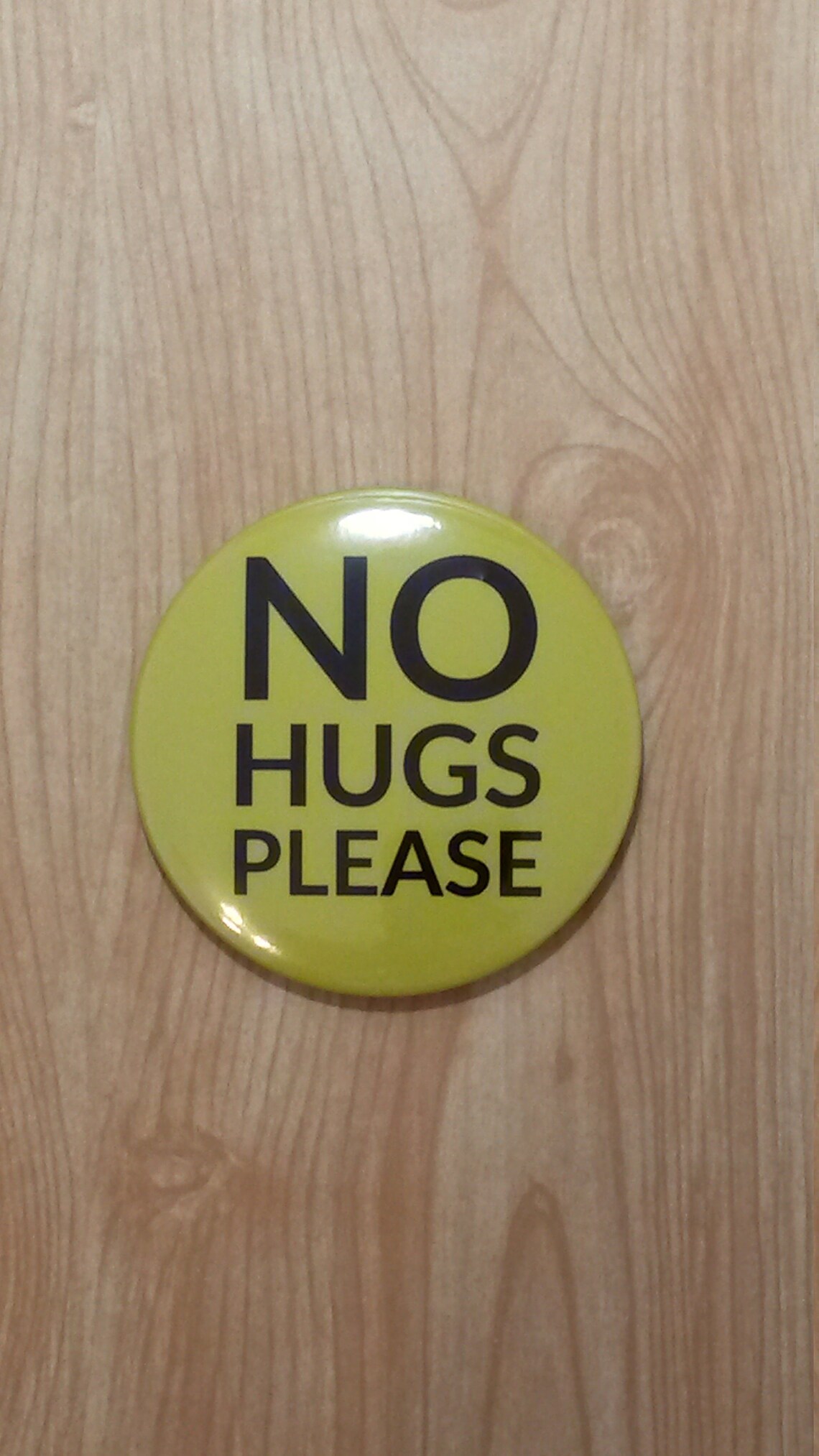 No Hugs Please Pinback Button Pin Not a Hugger Badge Vaccin | Etsy